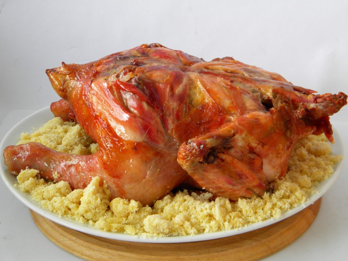 Frango Inteiro Assado Com Molho Inglês e Manteiga - Aprender Cozinhar